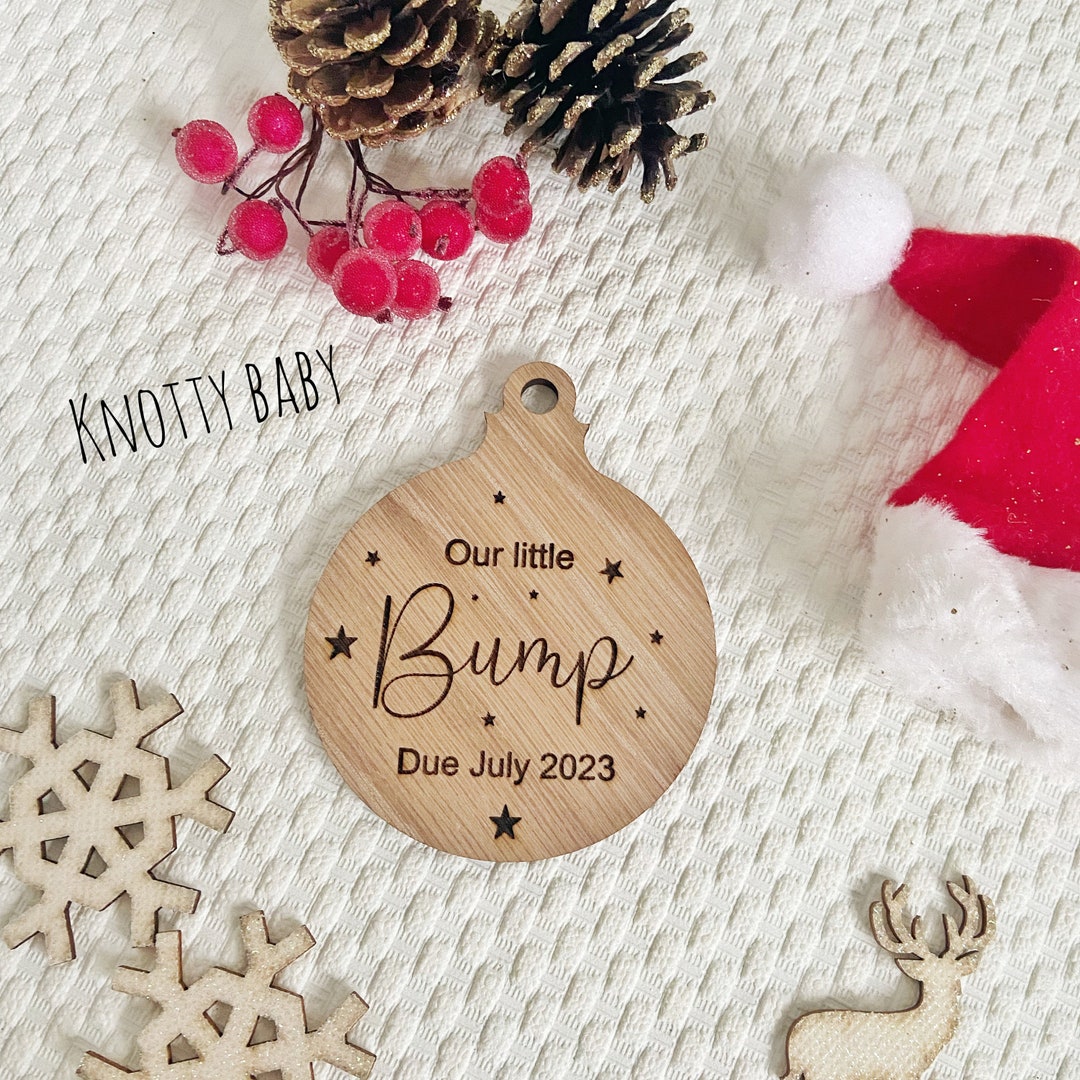 Personalised Bump Christmas Tree Decoration, Personalised Bauble ...