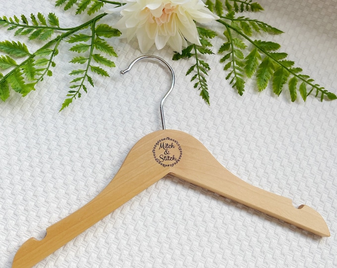 Business Logo Laser Engraved Wooden Hangers - Customized Wood Hangers ...