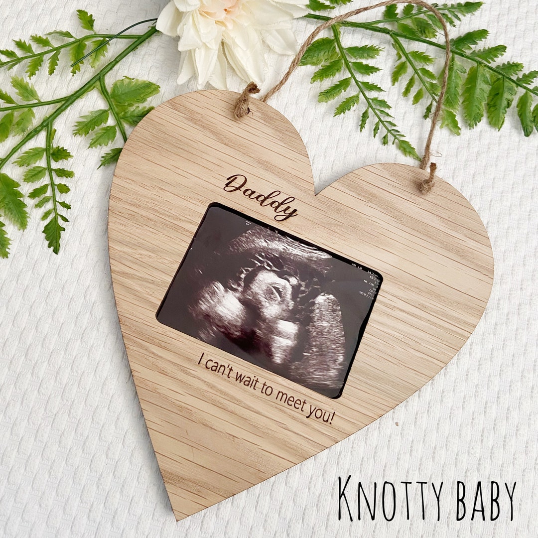 Personalised Baby Scan Photo Frame, Baby Scan Holder, Heart Frame ...