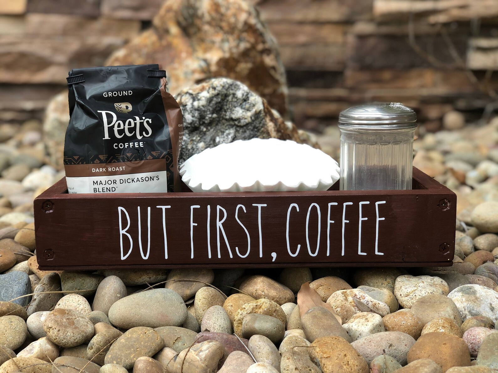 BUT FIRST COFFEE Wood Box Display Decor Tray Coffee - Etsy