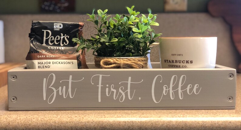 BUT FIRST COFFEE Wood Box Display Decor Tray Coffee - Etsy
