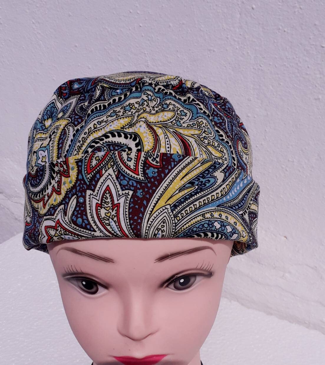 Paisley Scrub Cap, Cotton Cap, Tight Hat, Surgical Cap, Cashmere Cap ...