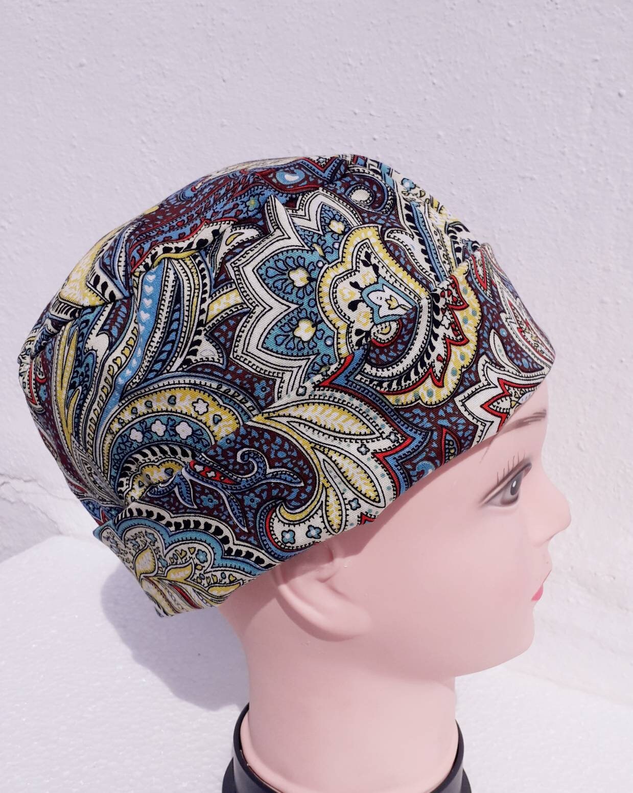 Paisley Scrub Cap, Cotton Cap, Tight Hat, Surgical Cap, Cashmere Cap ...