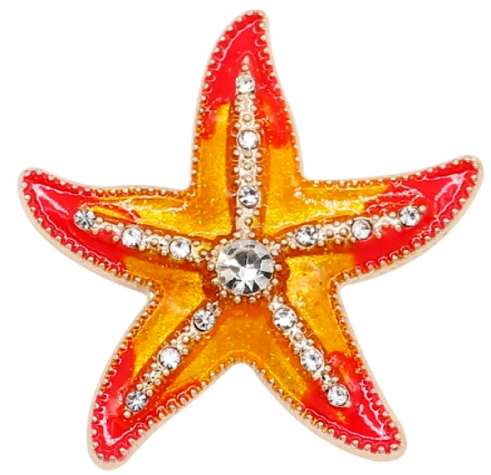 Large Gold Rhinestone Enamel Ocean Sea Starfish 20mm Snap - Etsy
