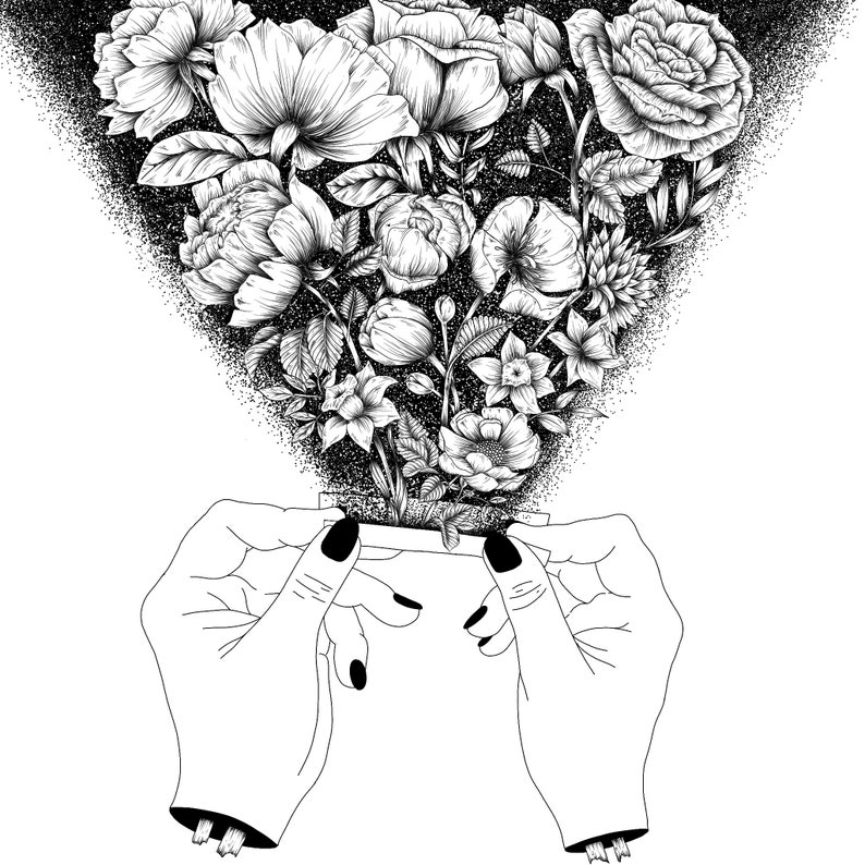 Floral and Cannabis Inspired Fine Art Print | Etsy