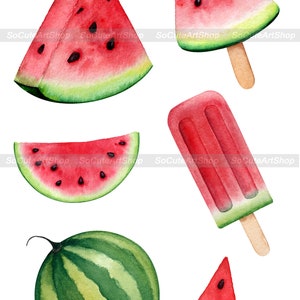 Watercolor Watermelon Clipart Set for Summer Party Invitations, Instant ...