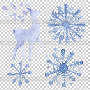 Watercolor Snowflakes Clipart, Watercolor Snow Perfect for Diy ...