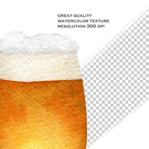 Watercolor Beer Clipart Set, Alcoholic Drinks PNG, Bar Menu Clip Art ...