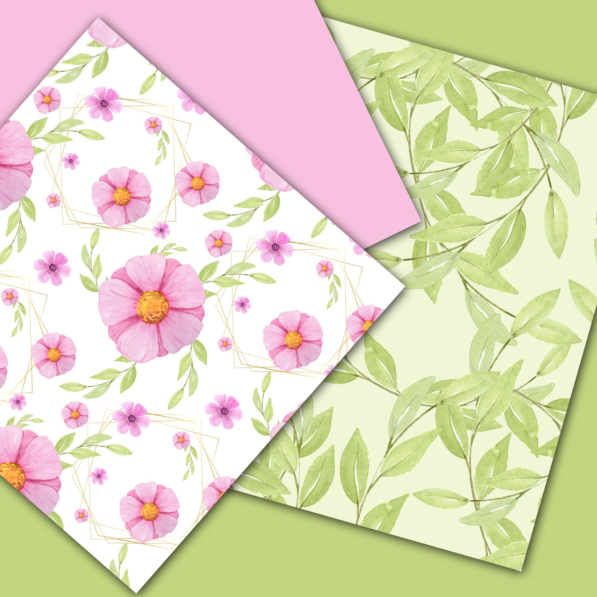 Watercolor Flowers Seamless Digital Patterns, Wildflowers Print ...