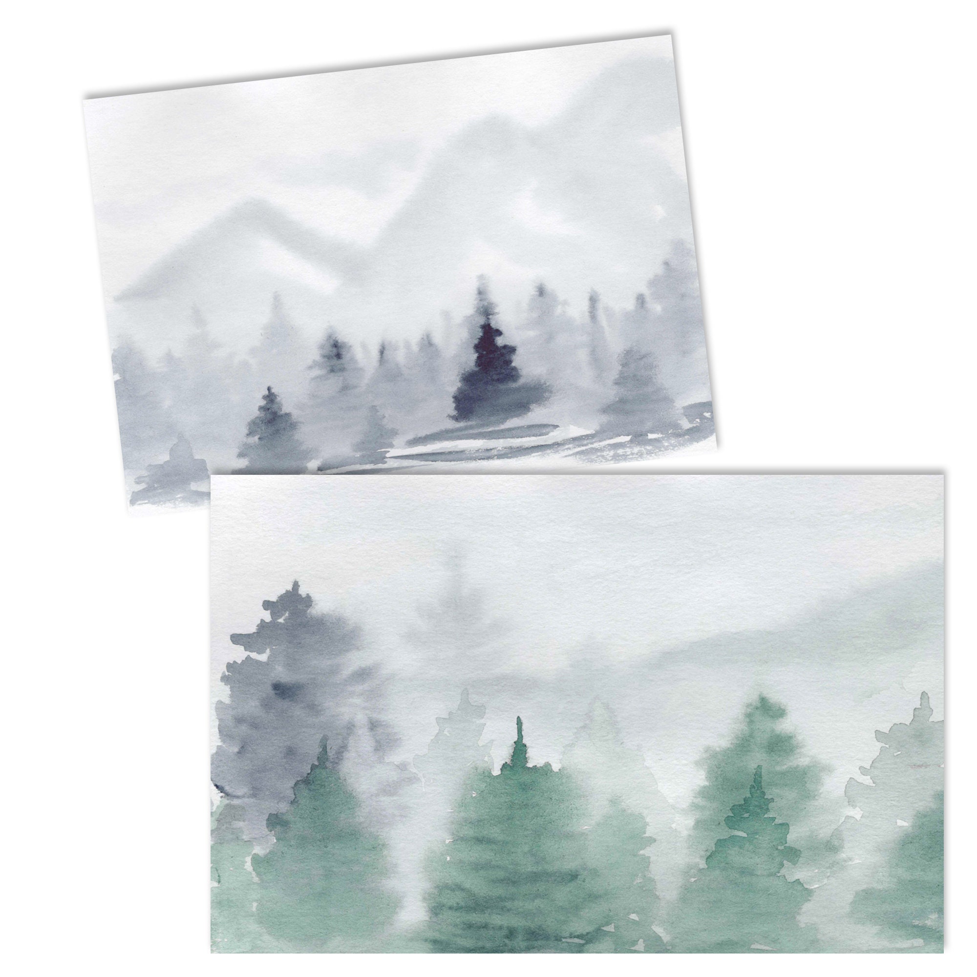 Watercolor Rustic Woodland Trees and Forest Pine Trees Png Clipart for ...