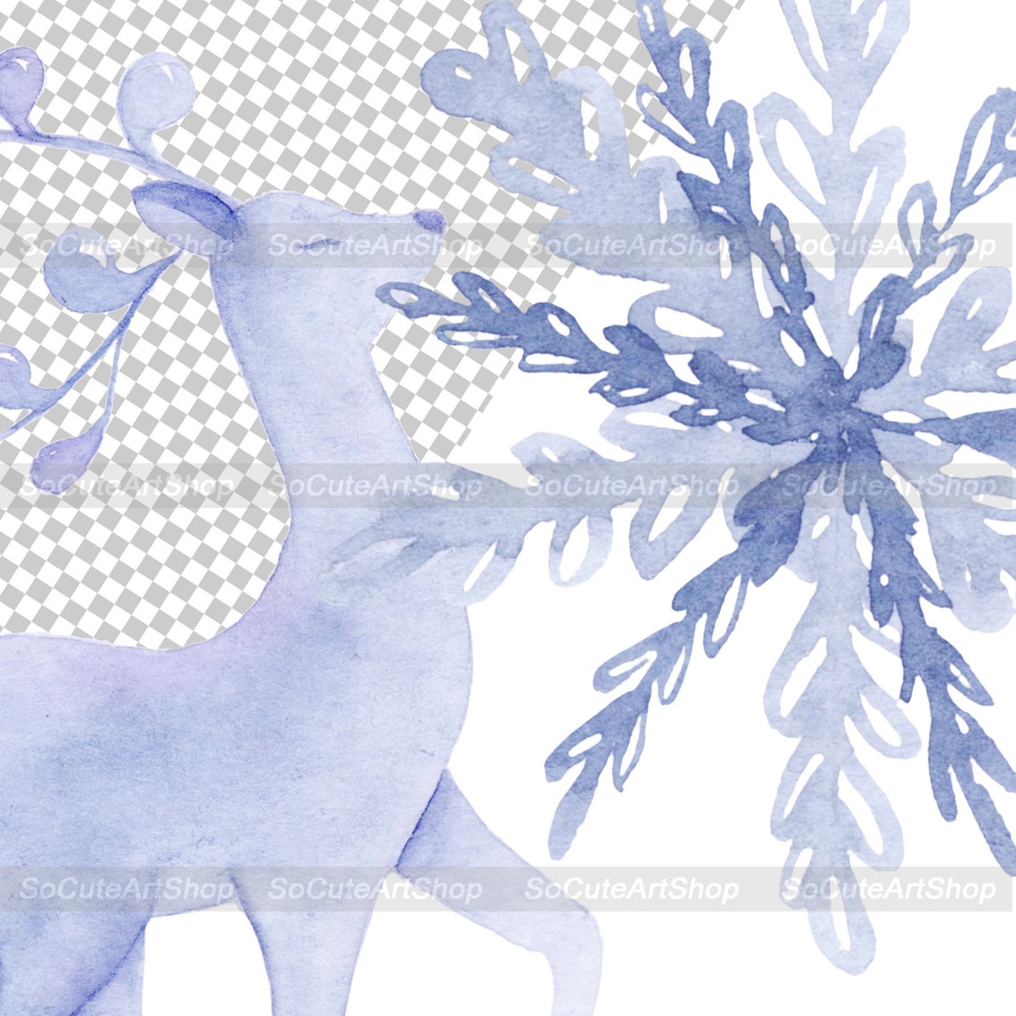 Watercolor Snowflakes Clipart, Watercolor Snow Perfect for Diy ...
