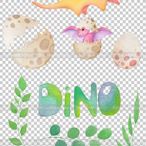 Watercolor Dinosaur Clipart Set, Cute Dinosaur Clip Art, PNG, Dinosaur ...