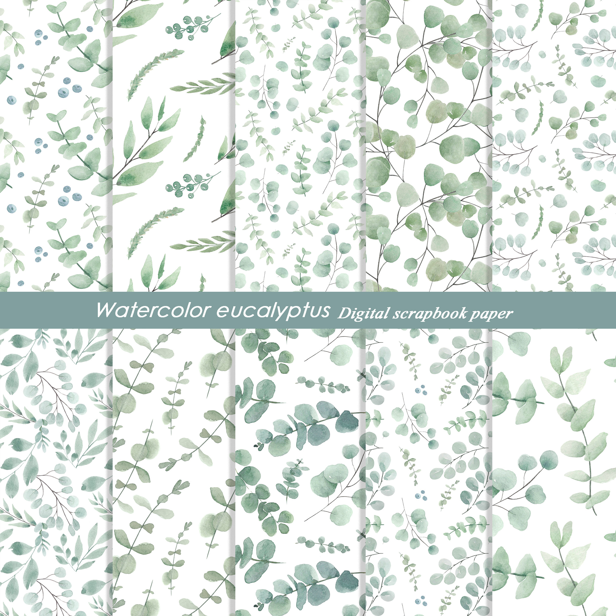 Watercolor Eucalyptus Patterns Eucalyptus Print Eucalyptus - Etsy