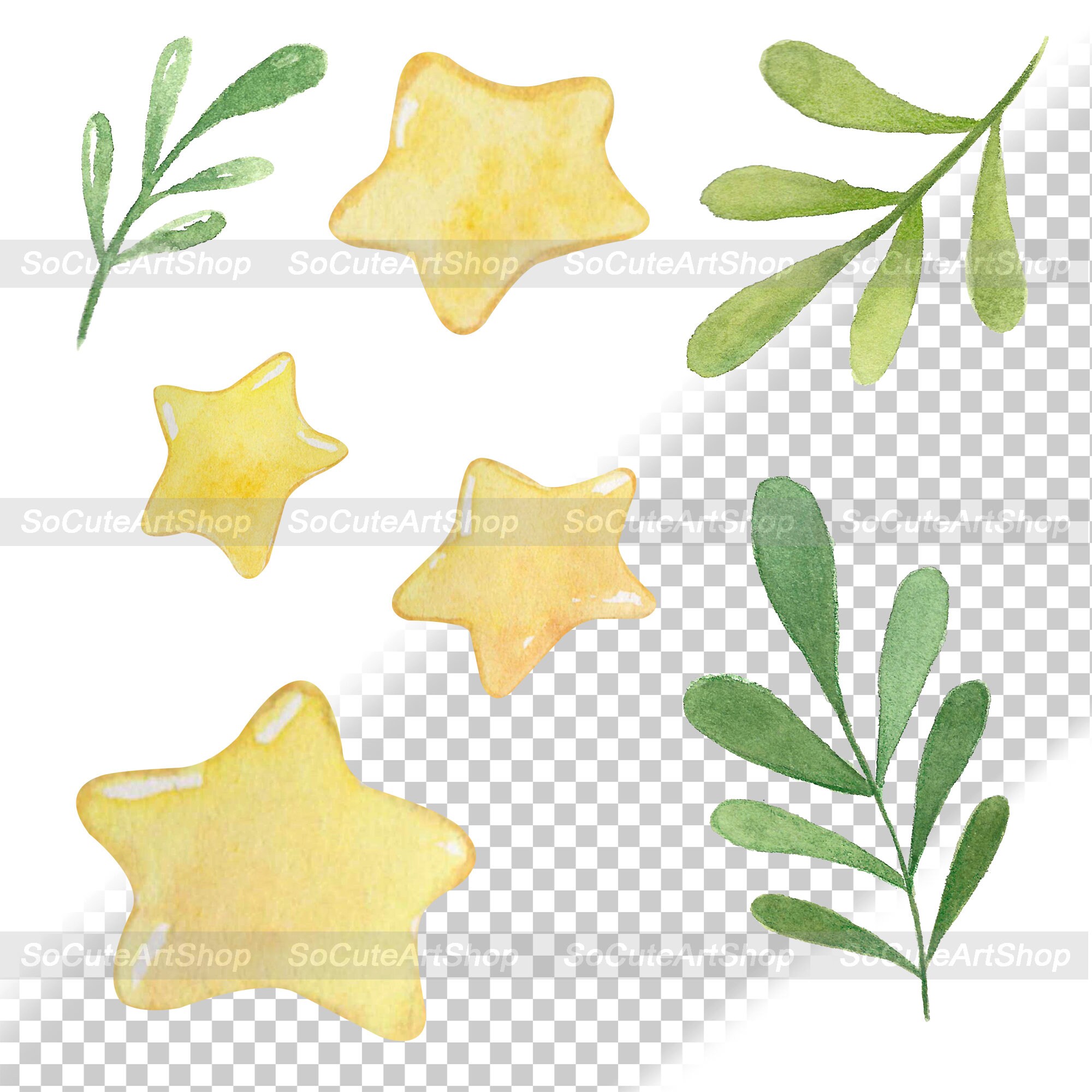 Watercolor Christmas Clipart. PNG Christmas Tree Elements . Quarantine ...