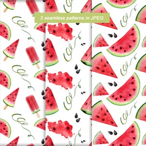 Watercolor Watermelon Clipart Set for Summer Party Invitations, Instant ...