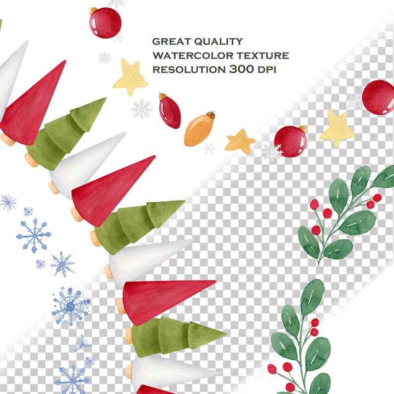 Watercolor Christmas Round Border Png Clipart/holiday Winter Frame for ...