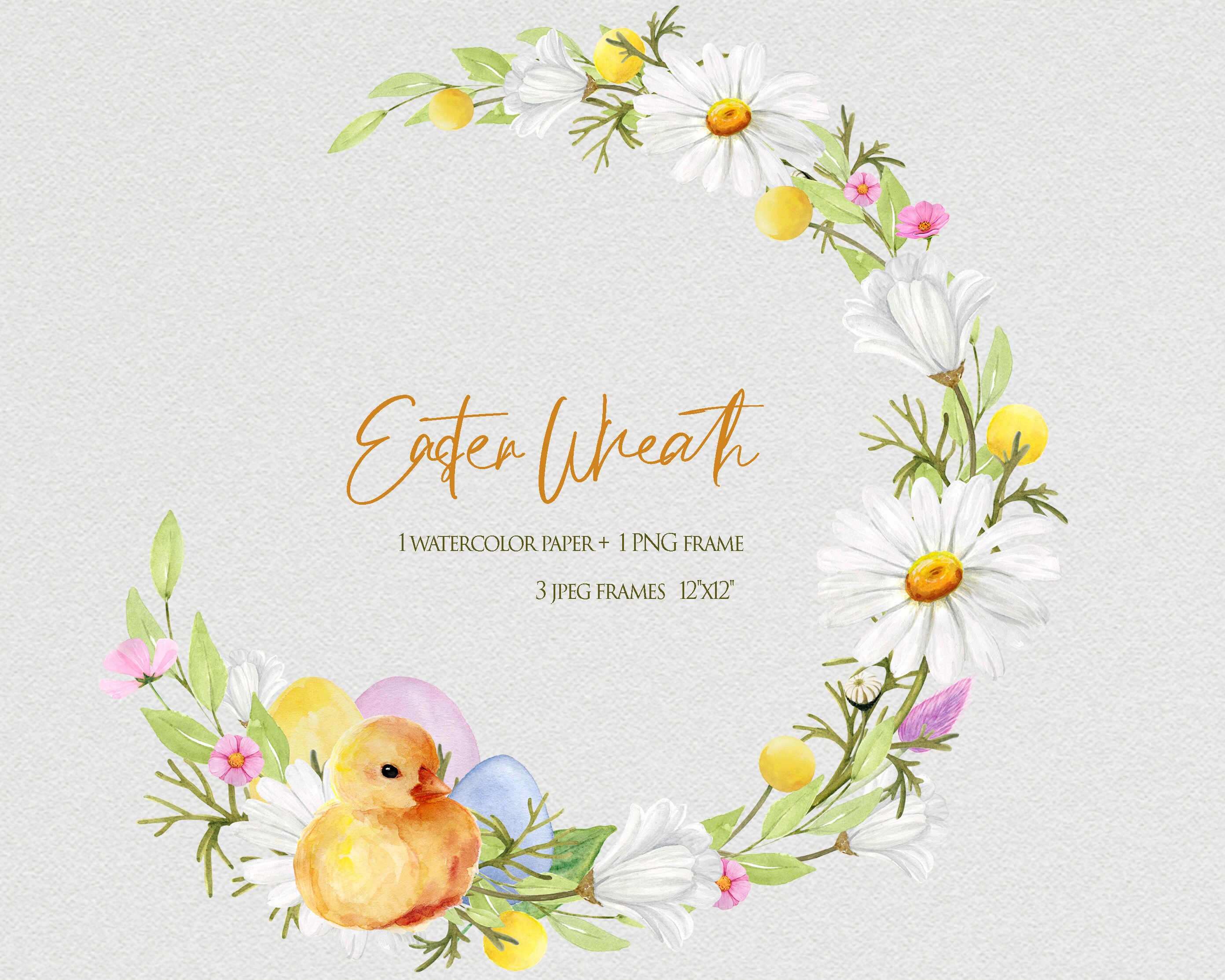 Easter Floral Frame Watercolor Clipart Spring Floral Clipart - Etsy