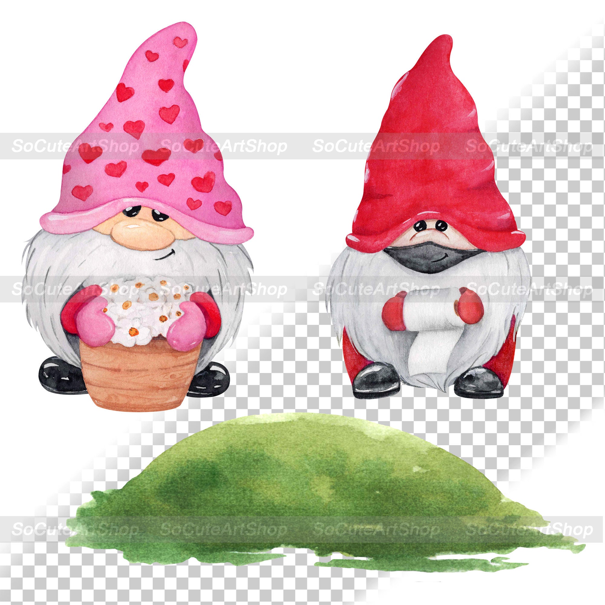 Watercolor Seasons Gnomes Png Clipart. Holiday Gnome Clip Art ...