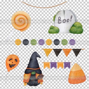 Watercolor Halloween Clipart Set Cute Happy Halloween Hand Painted Clip ...