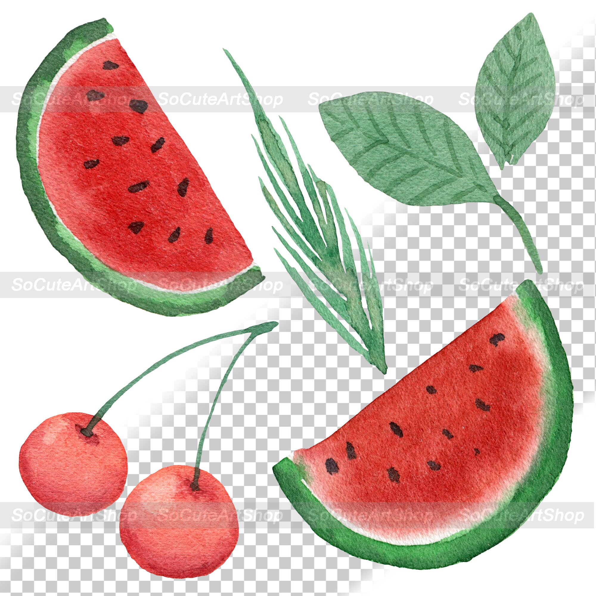 Watercolor Berries Clipart, Summer Clipart, Strawberries, Blueberry ...