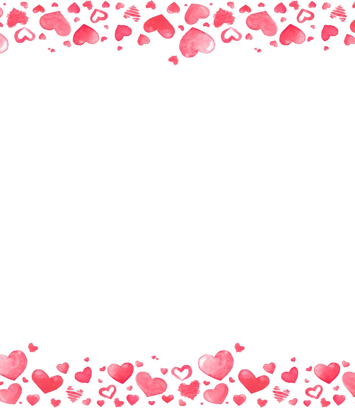 Watercolor Valentines Day Frame Png Clipart. Handdrawn | Etsy