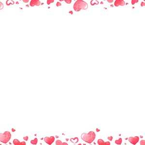 Watercolor Valentines Day Frame Png Clipart. Handdrawn Seamless Border ...