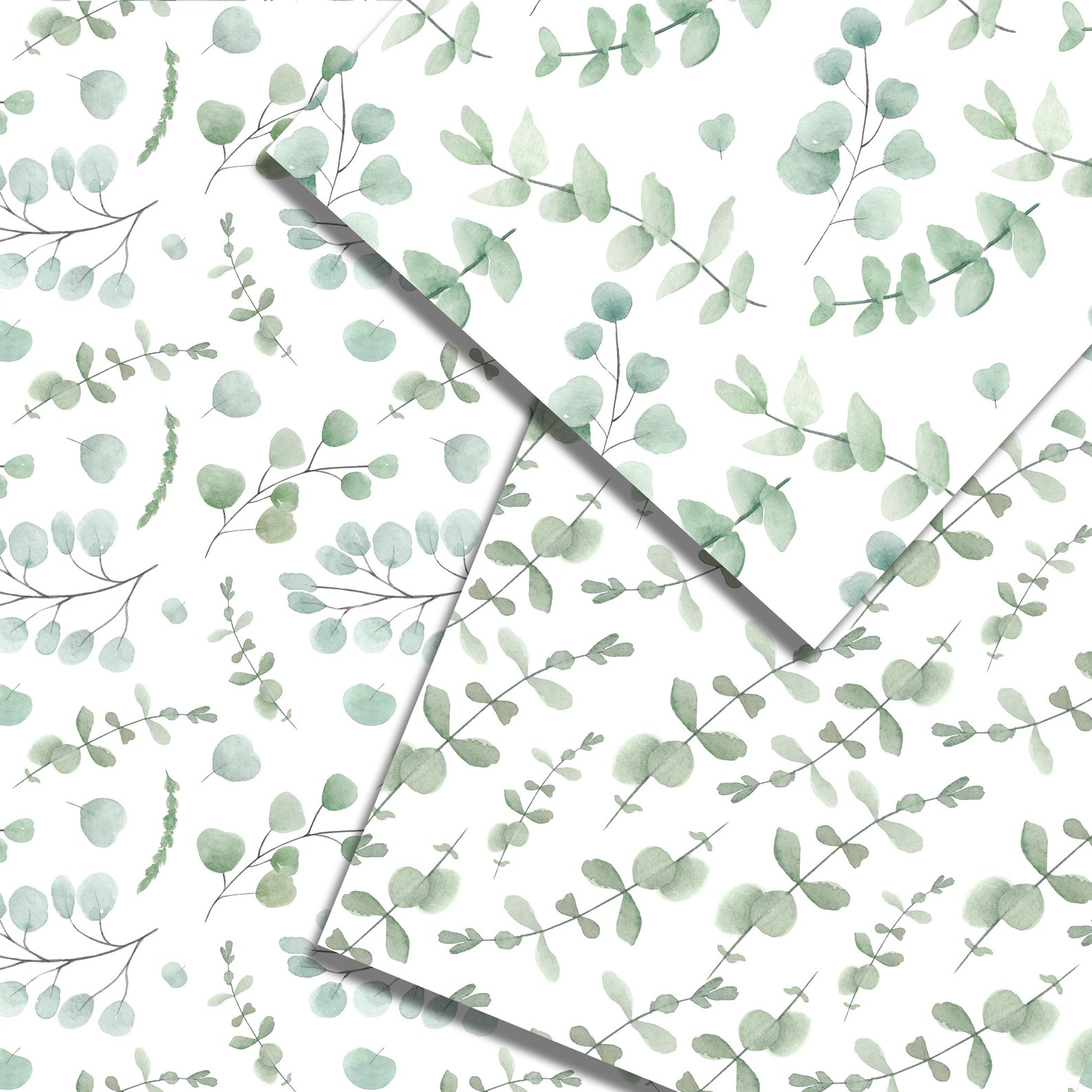 Watercolor Eucalyptus Patterns, Eucalyptus Print, Eucalyptus Leaves ...