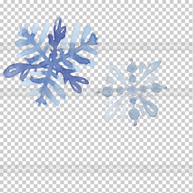 Watercolor Snowflakes Clipart, Watercolor Snow Perfect for Diy ...