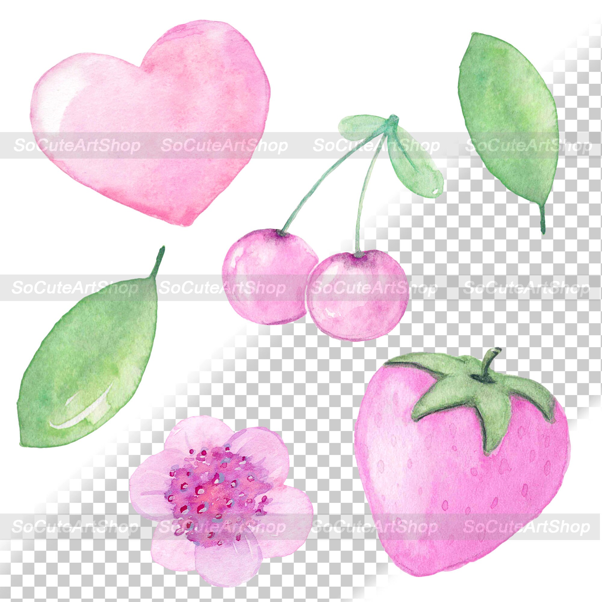 Cute Valentine's Day Clipart. Watercolor Love Clip Art. Wedding Hand ...