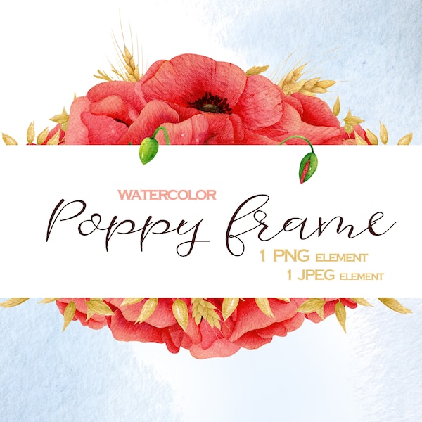 Poppy Border Clipart - Etsy