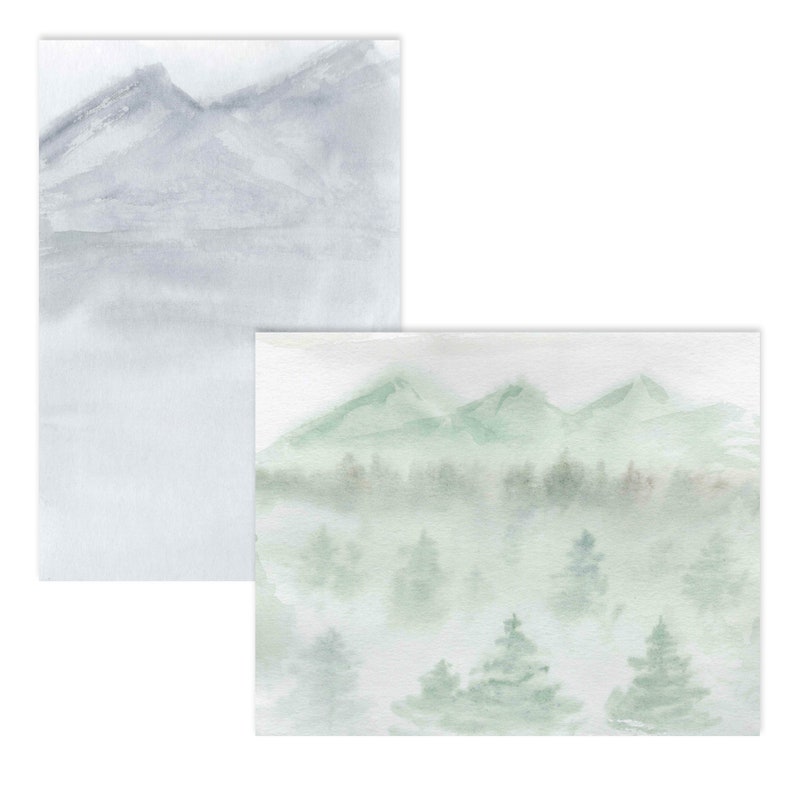 Watercolor Rustic Woodland Trees and Forest Pine Trees Png | Etsy
