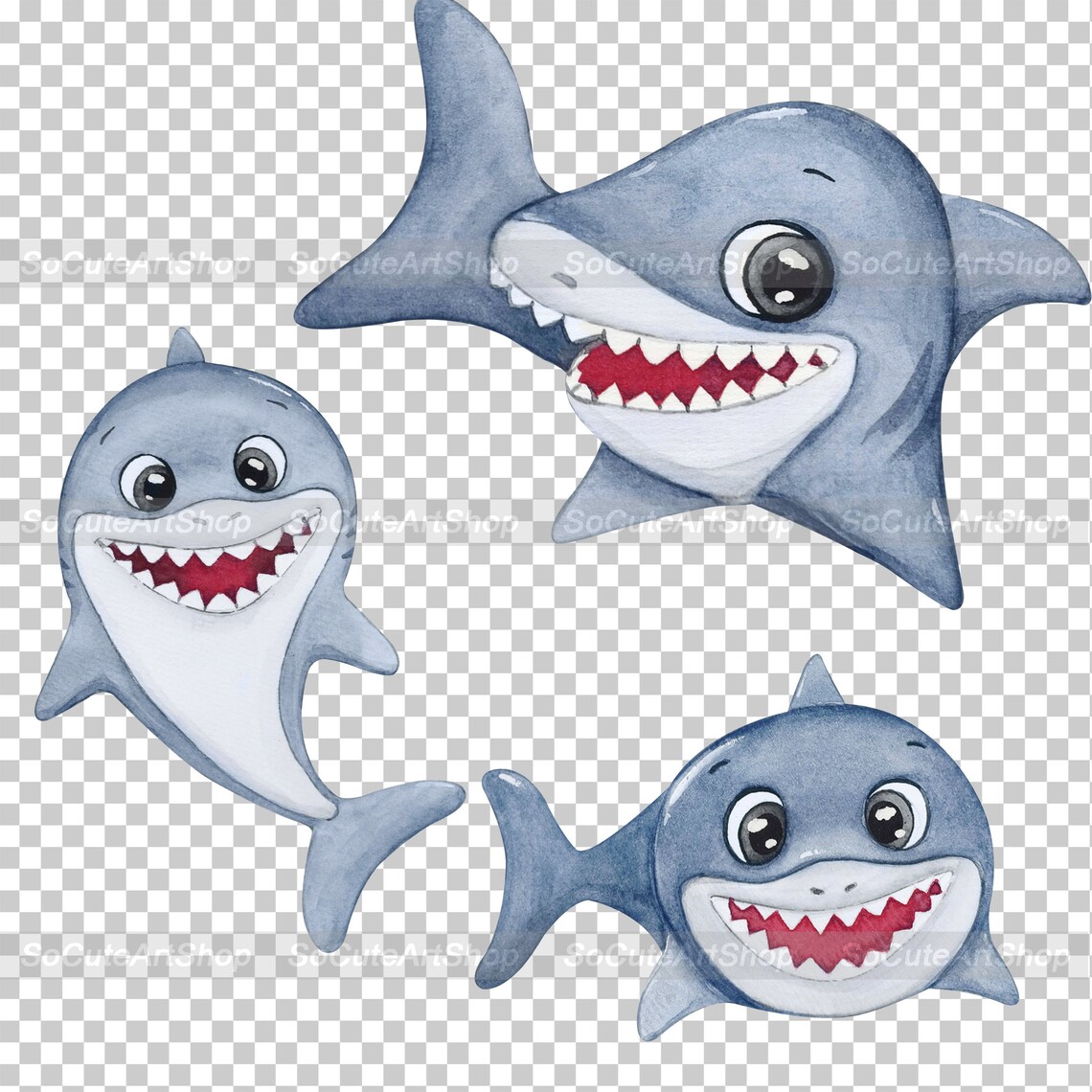 Baby Shark Clipart Png for Invitation on Baby Shark Party - Etsy