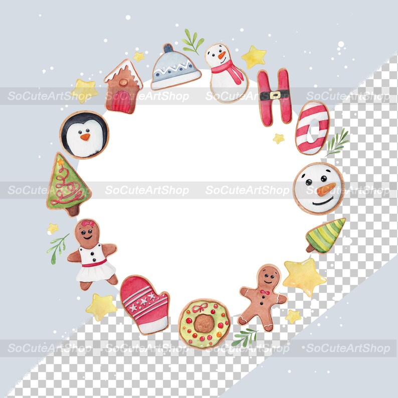Watercolor Winter Frame Png Clipart. Christmas Border Clip Art. Free ...