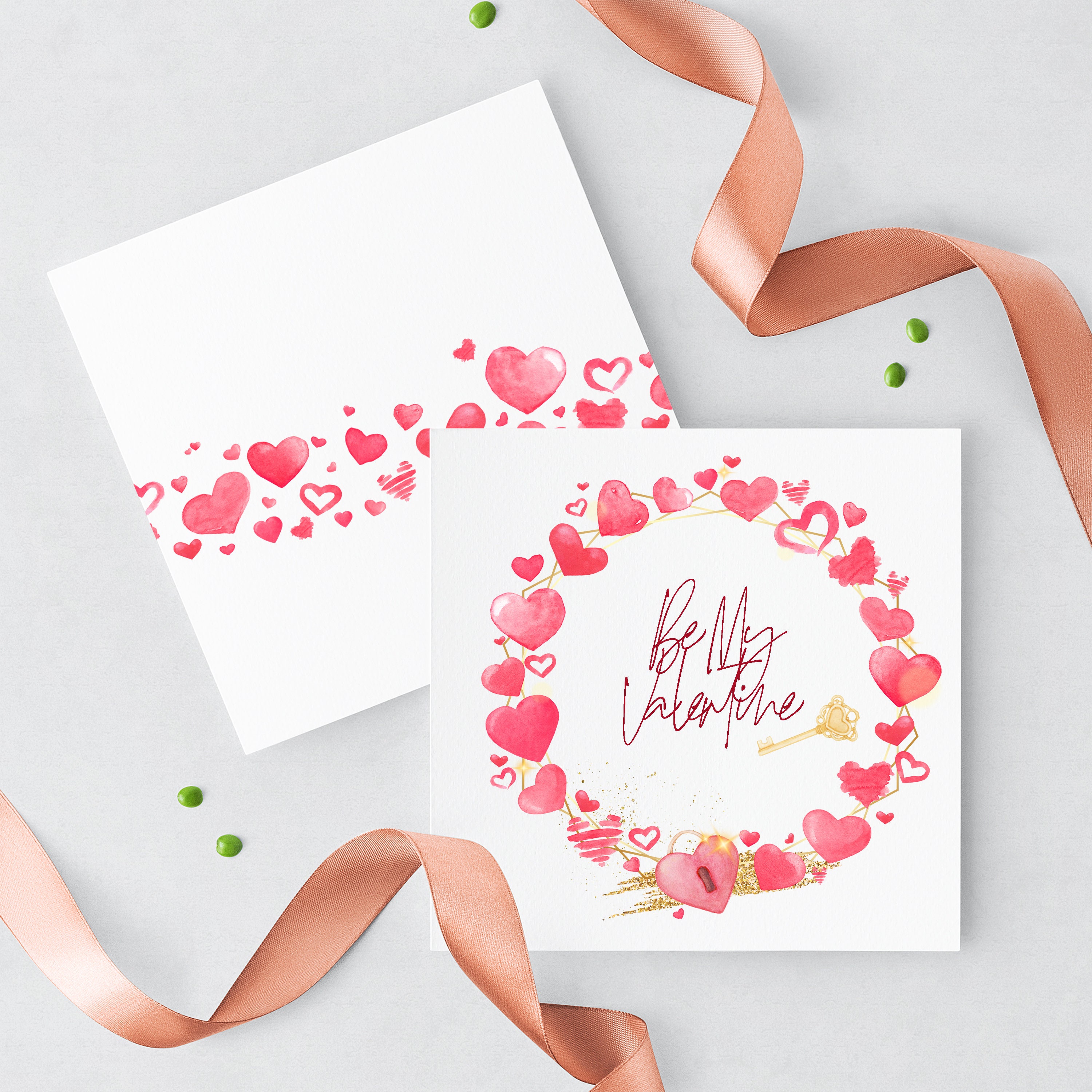 Watercolor Valentines Day Frame Png Clipart. Handdrawn Seamless Border ...