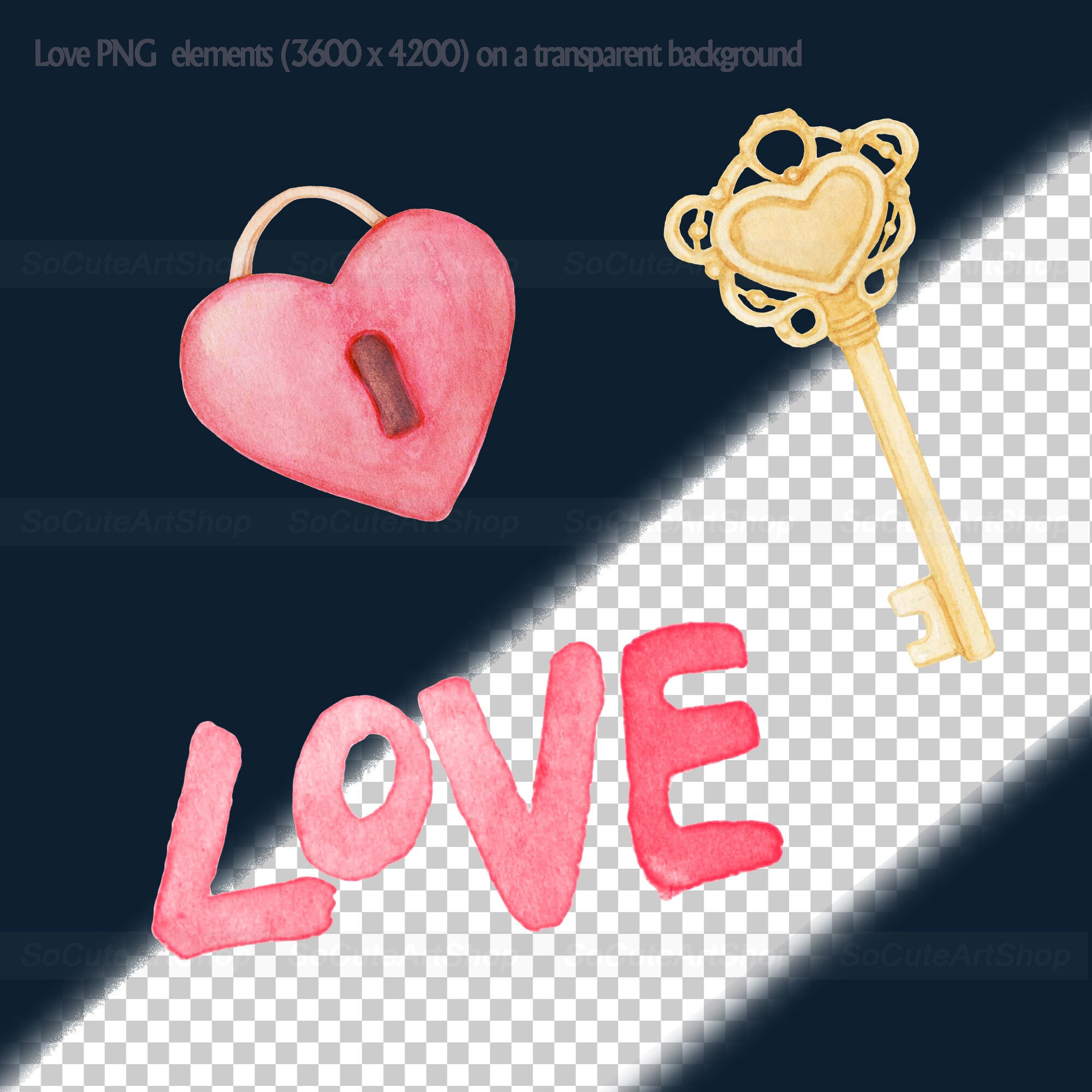 Watercolor Valentines Day Frame Png Clipart. Handdrawn Seamless Border ...