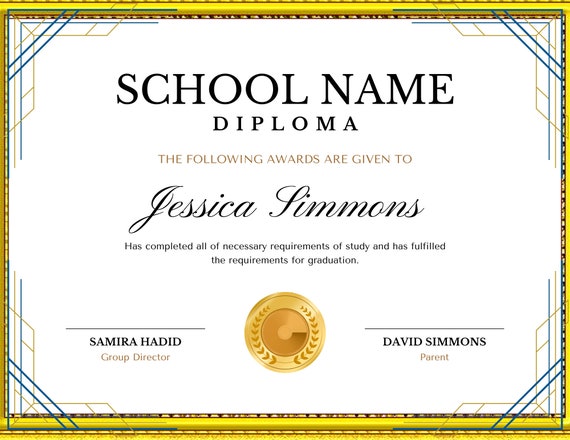Home School Diplomas Printable Home School Diploma Template | Diy PDY