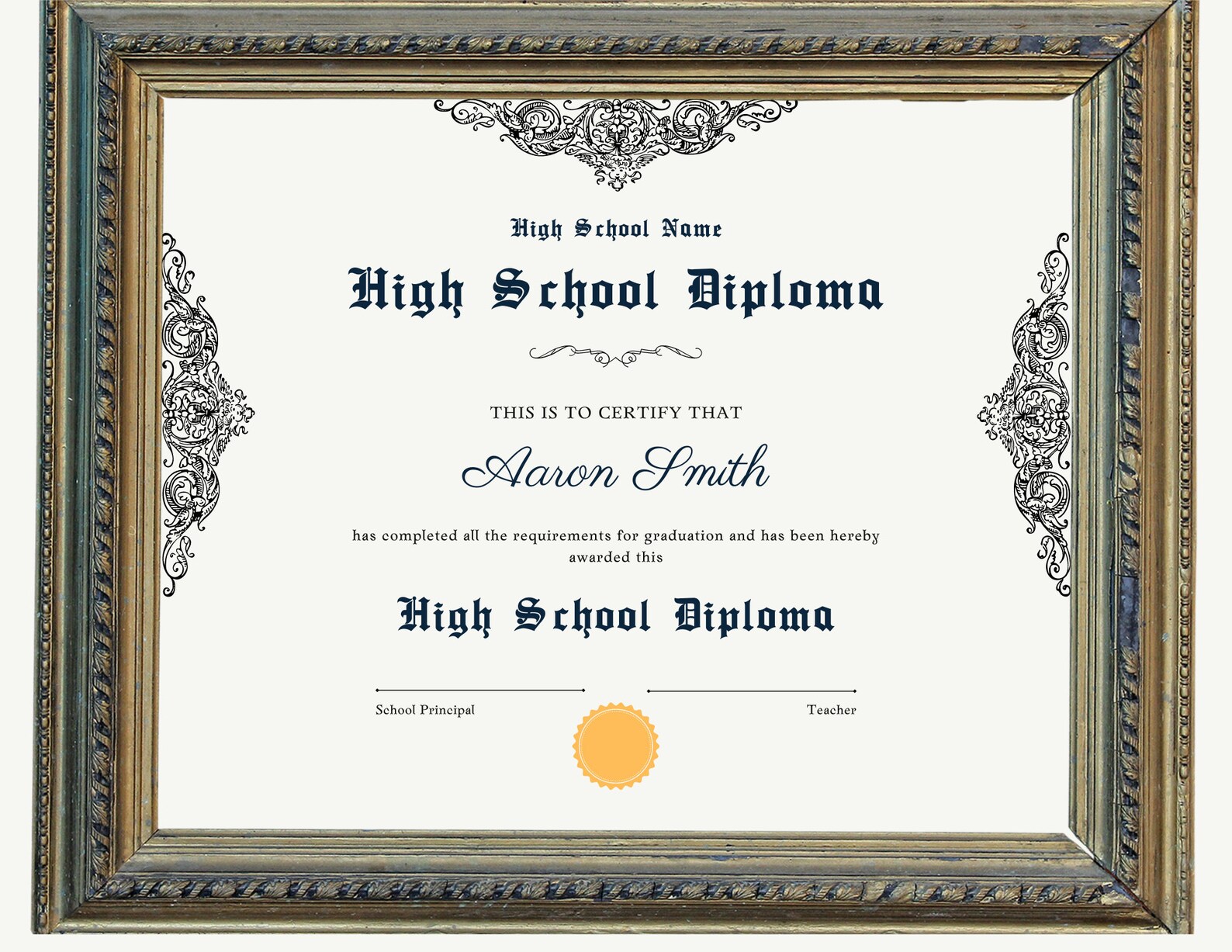 Diploma Template, Graduation Diploma, High School Diploma, Homeschool ...