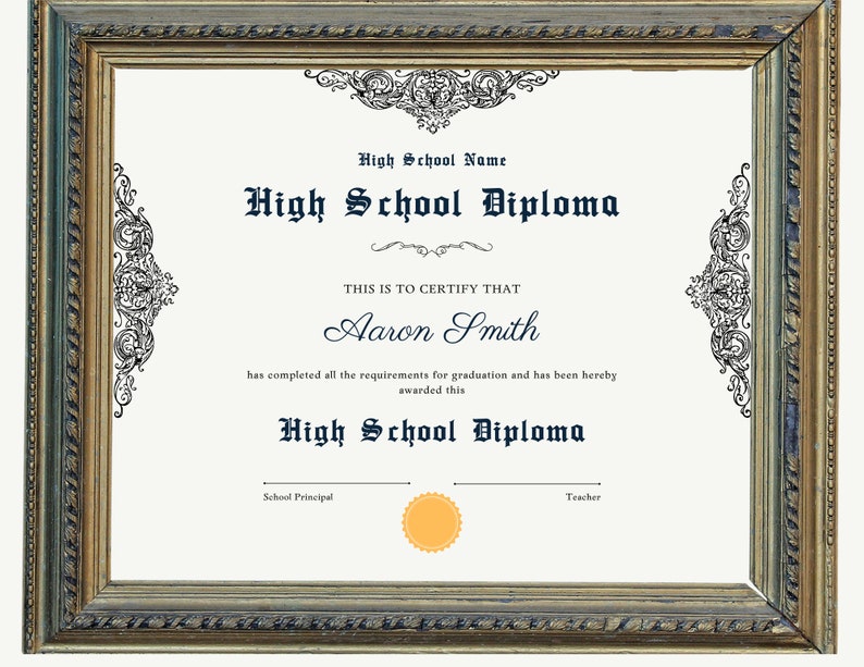 Diploma Template, Graduation Diploma, High School Diploma, Homeschool ...