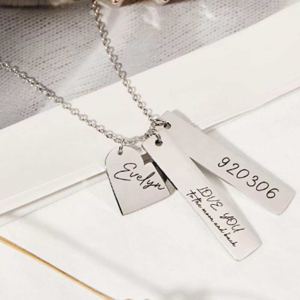 Personalized Necklace Custom Gifts Jewelry Engraved Necklace - Etsy