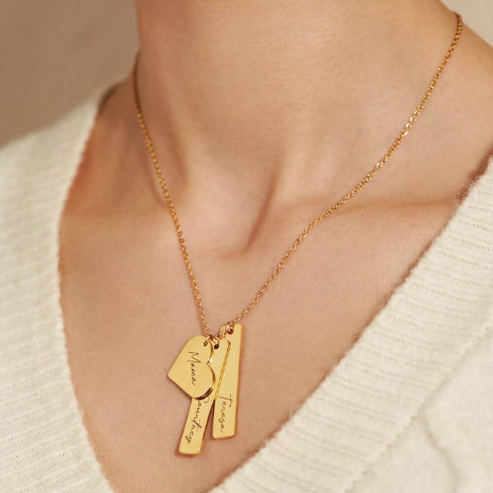 Personalized Necklace Custom Gifts Jewelry Engraved Necklace - Etsy