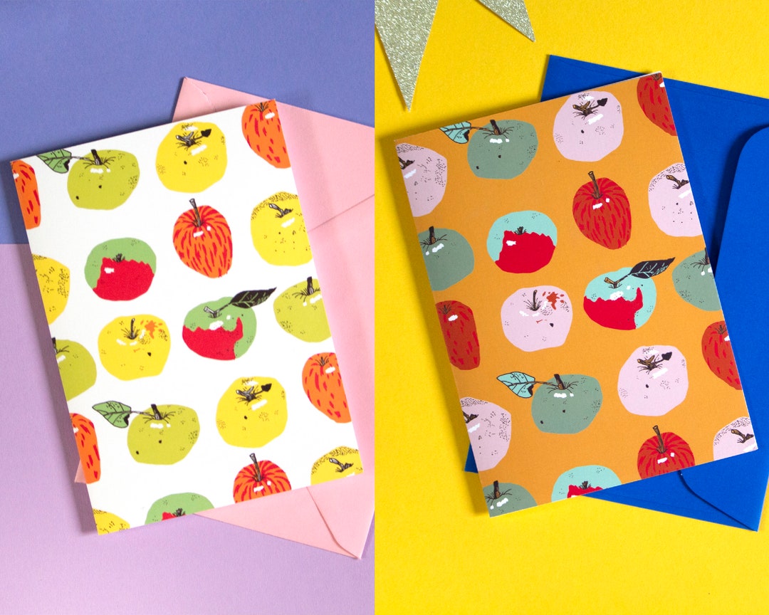 Funky Apples, Available in 2 Versions, Greeting Card in A6, Folded ...
