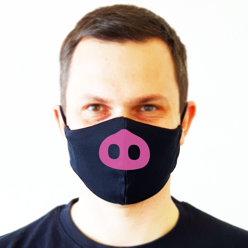 Face Mask With Pig Nose Pig Face Mask Cute For Adults Piggy | Etsy