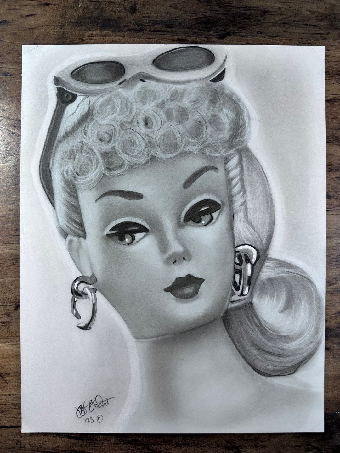 Barbie Original Hand Drawn Pencil Portrait. - Etsy