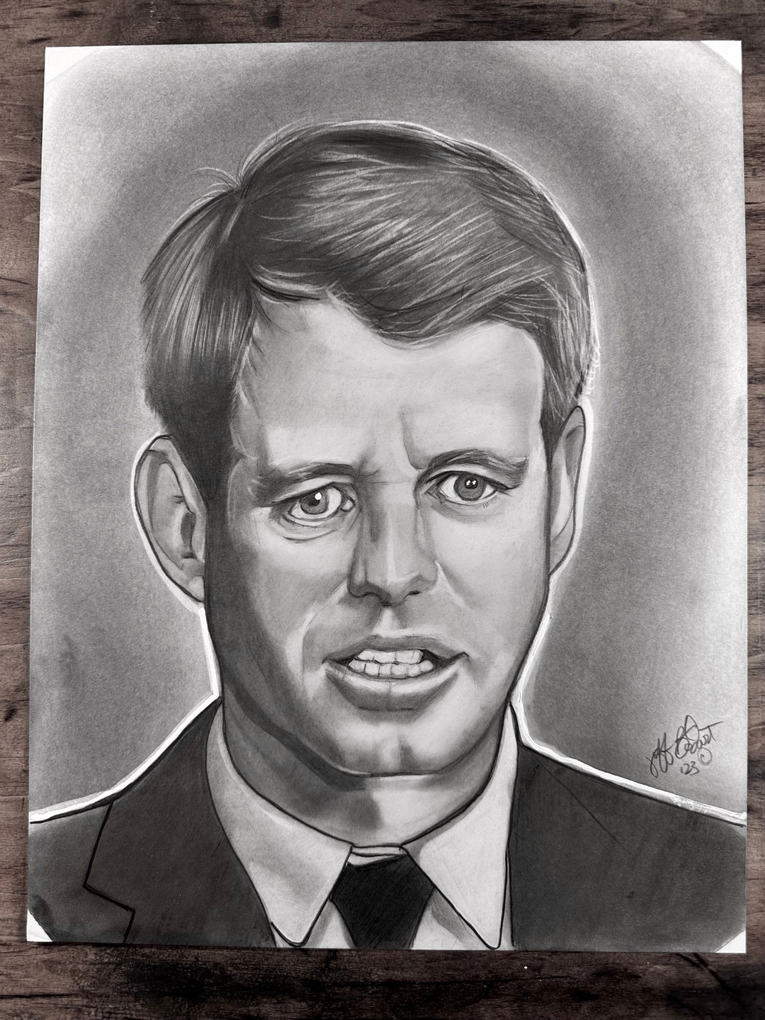 Robert F. Kennedy Original Hand Drawn Pencil Portrait. - Etsy