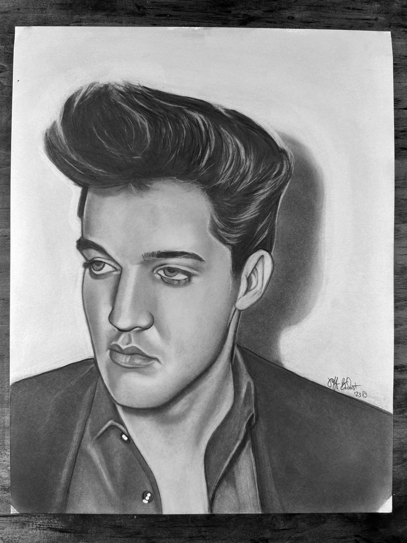 Elvis Presley Original Hand Drawn Pencil Portrait. - Etsy