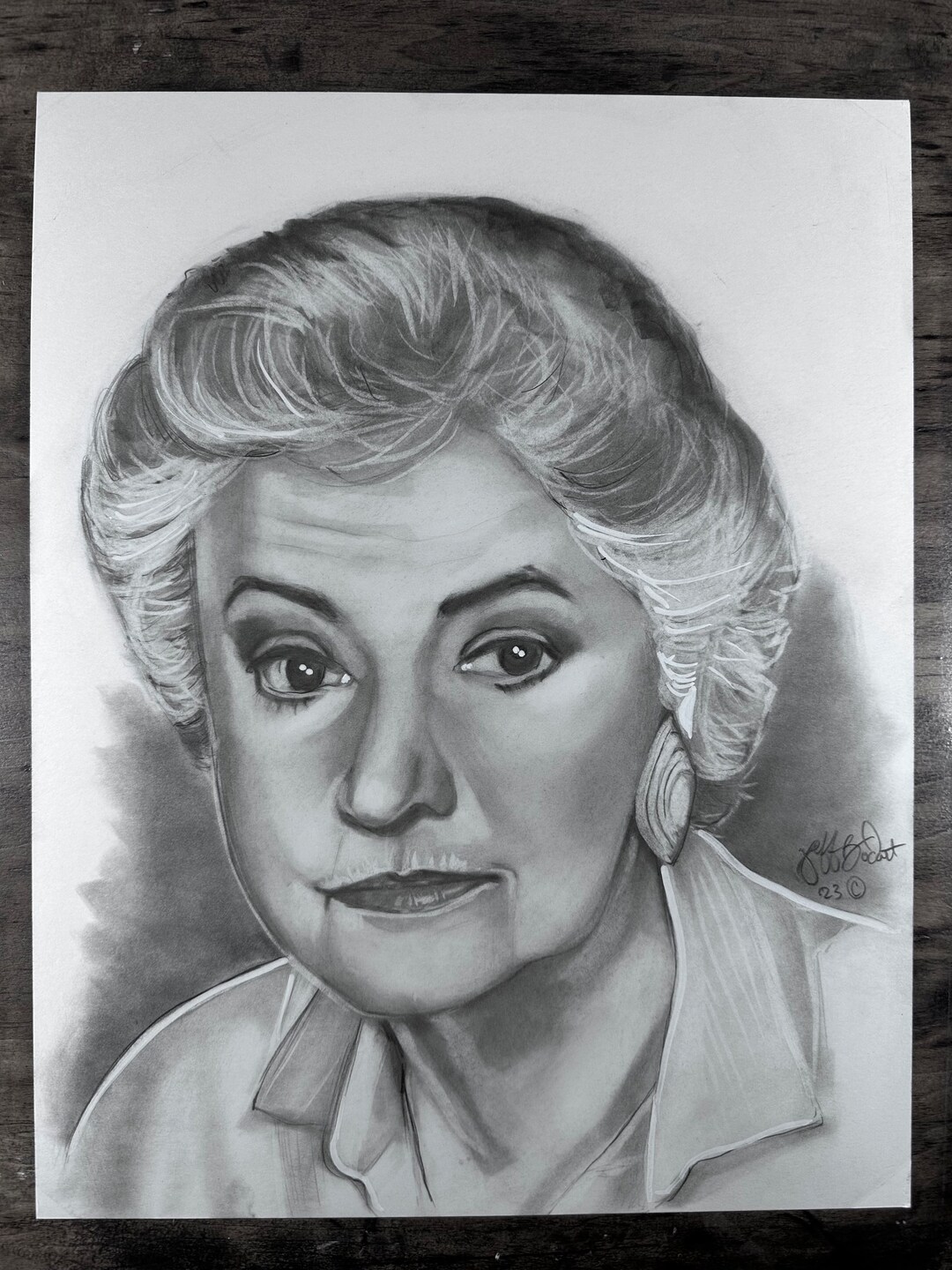Bea Arthur Original Hand Drawn Pencil Portrait. - Etsy