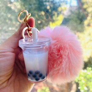 Liquid Boba Keychain W Pompom Backpack Charm Easter Basket - Etsy