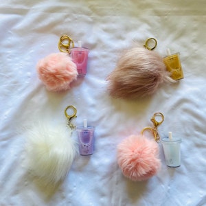 Liquid Boba Keychain W Pompom Backpack Charm Easter Basket - Etsy
