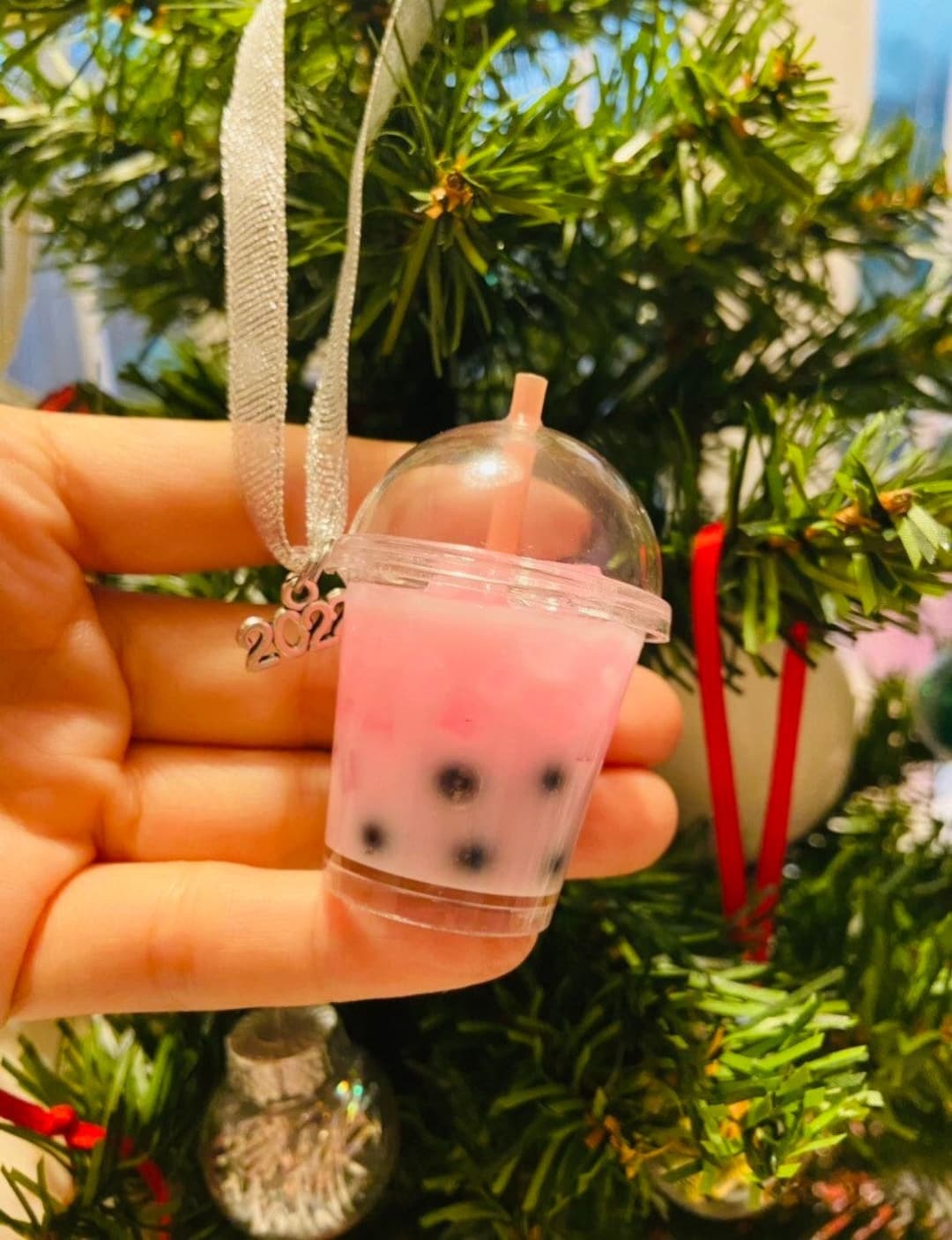 Boba Milk Tea Keychain Ornament, Bubble Milk Tea Bag Charm ...