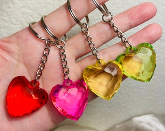 Transparent Heart Keychain - Etsy
